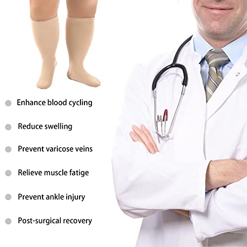 Compression Socks For Women Men,Plus Size Compression Socks Men Women,Wide Calf Compression Stockings Support Socks,Extra Large 20-30 mmhg Thigh High Knee Socks Up to 7XL.Compression Socks