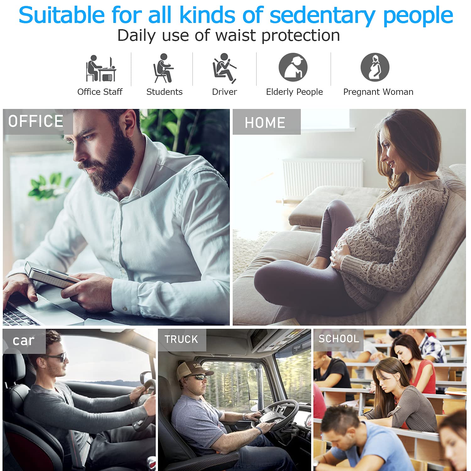 Lumbar Support Pillow,Memory Foam Back Support for Office Chair,Computer Chair,Car Seat,Recliner and Couch with Breathable 3D Mesh Cover,Ergonomic Design Orthopedic Backrest for Back Pain Relief