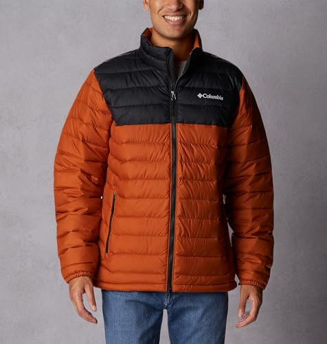 Columbia Men's Powder Lite Jacket, Warm Copper/Black, Medium