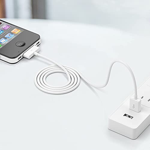 sarmert Apple Certified 30 Pin USB Charging Cable, UPoweradd 4.0ft USB Sync Charging Cord iPhone Compatible for 4 4s 3G 3GS iPad 1 2 3 iPod Touch Nano White (1 PCS)
