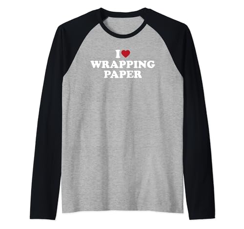 I Love Wrapping Paper, I Heart Wrapping Paper Raglan Baseball Tee