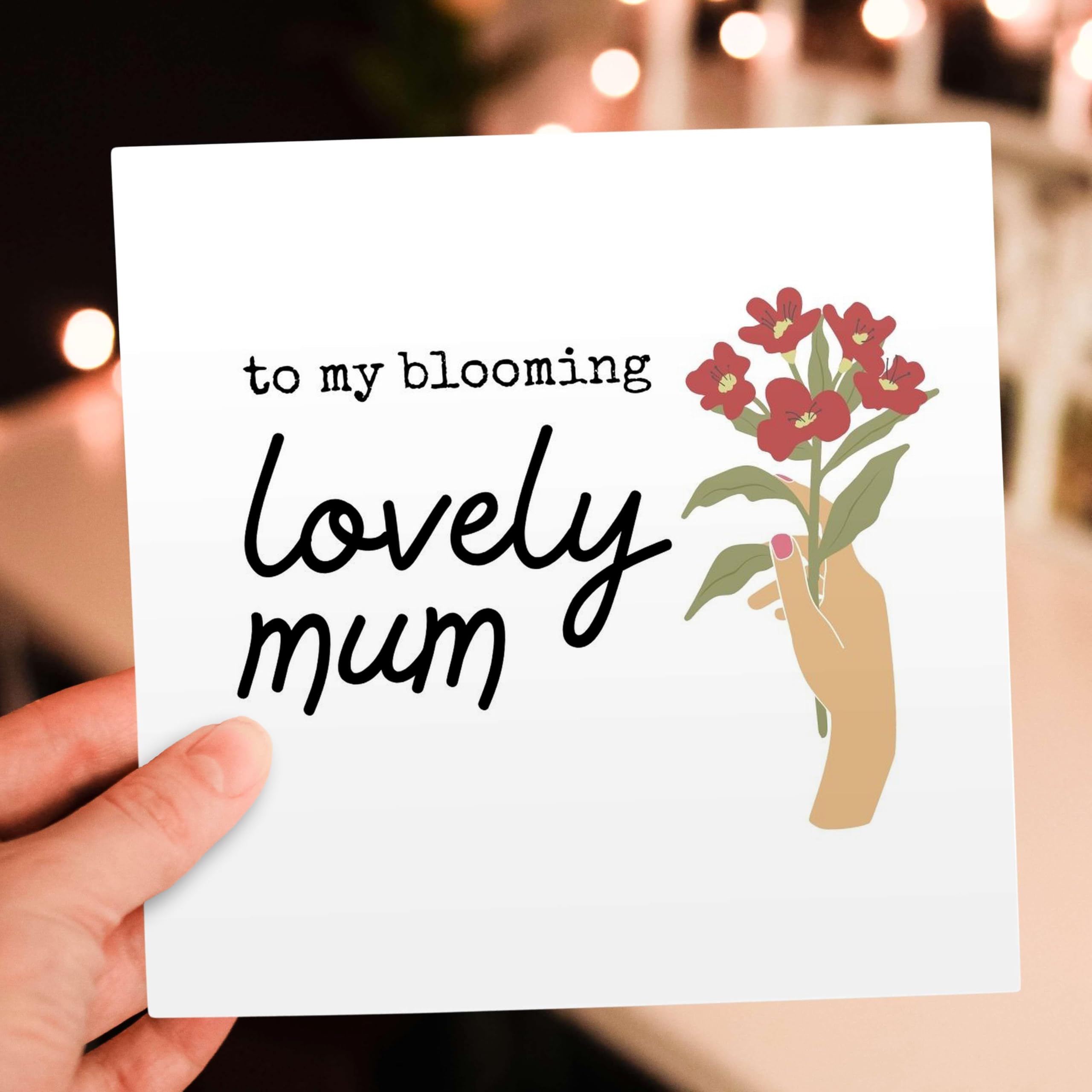 3dRose Greeting Card - To My Blooming Lovely Mom Birthday and Mothers Day Greeting and Gift Rosette - Mom Birthday