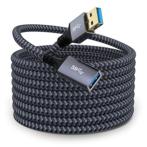 Hisatey USB 3.0 Extension Cable 20 FT Long USB Extension Cable Nylon Braided USB Male to Female Cable Heavy Duty USB Extender