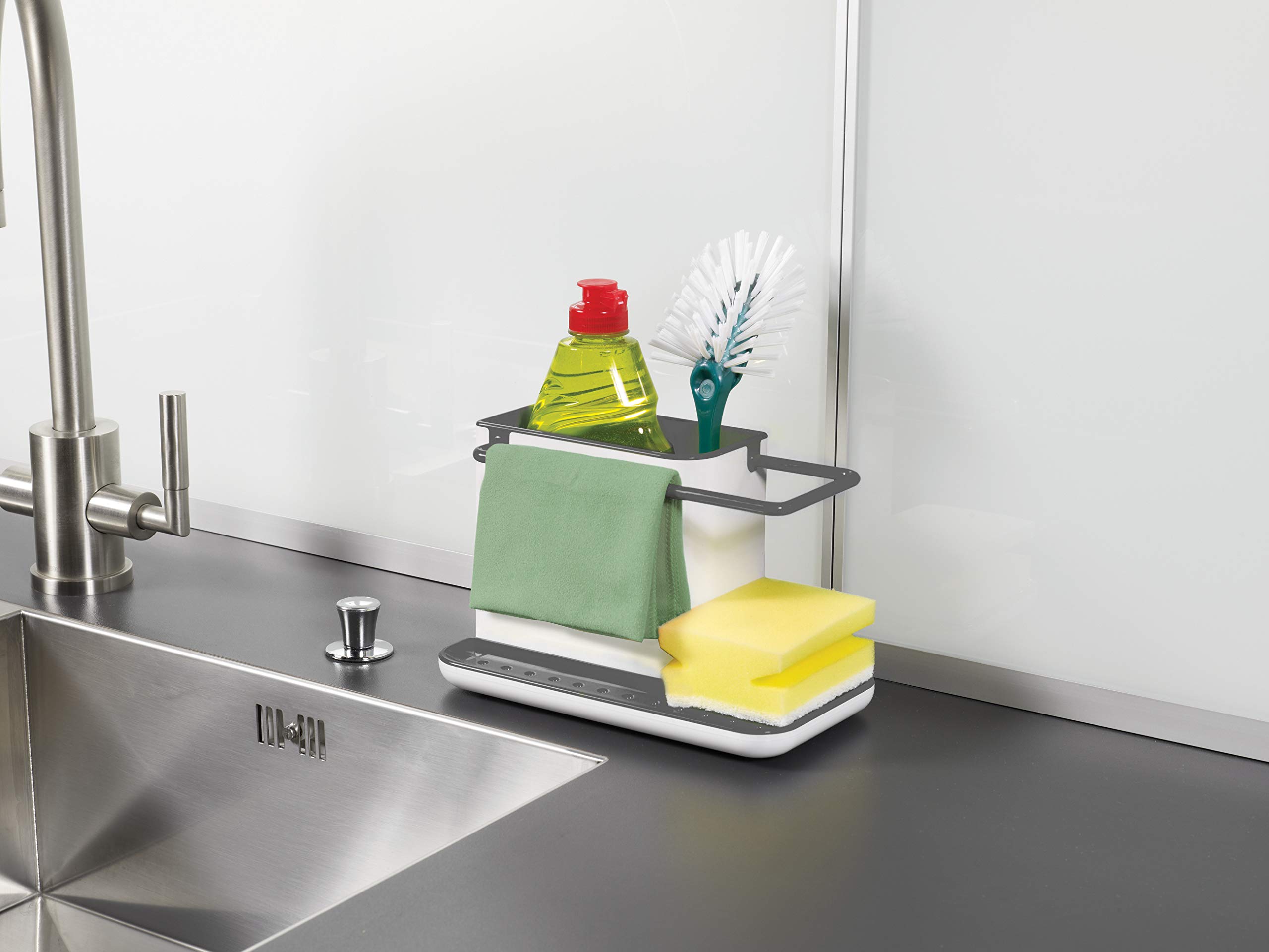 Joseph Joseph Caddy Sink Area Organiser, White/Grey, 13.5 x 20 x 11.5 cm