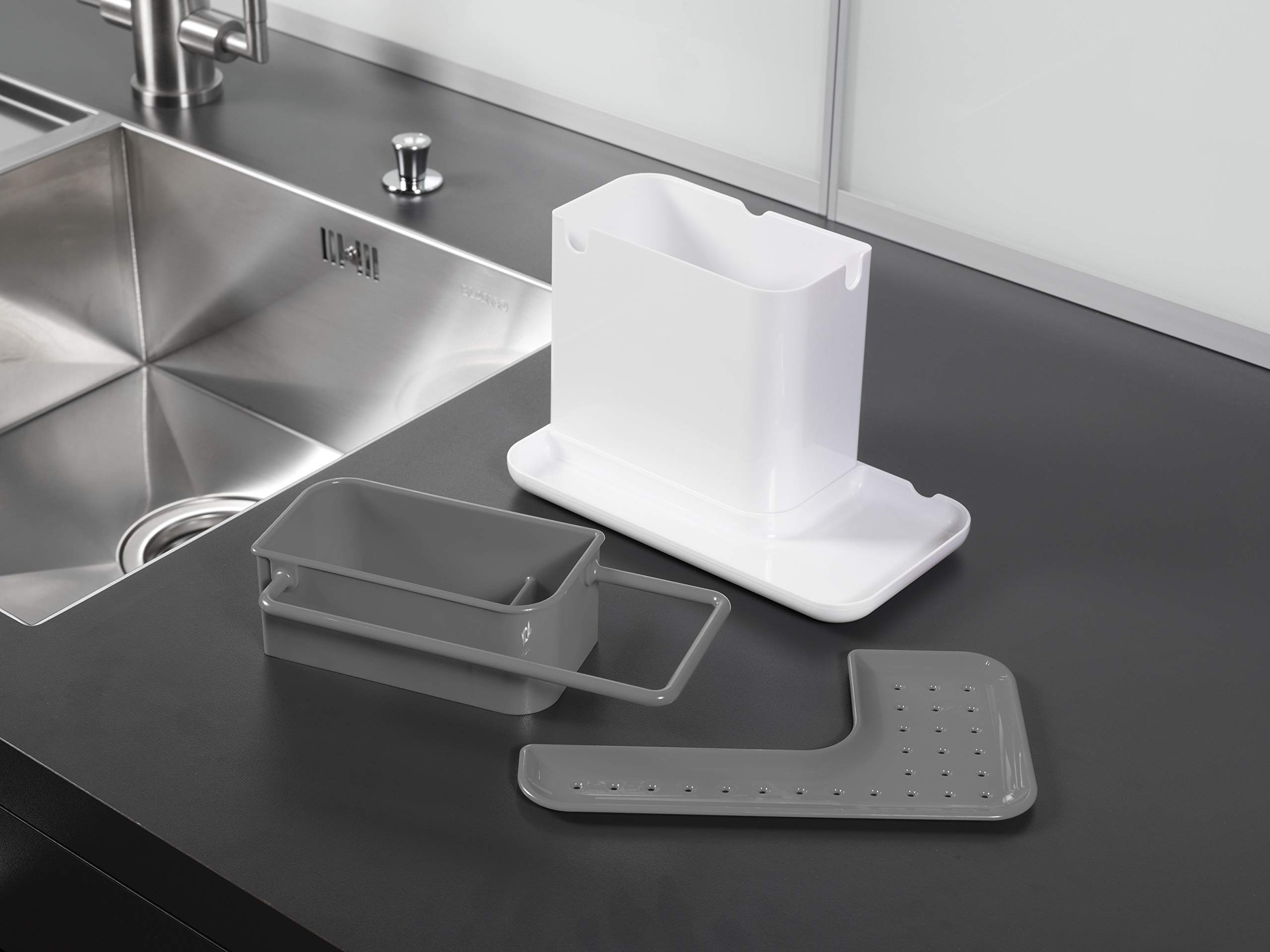 Joseph Joseph Caddy Sink Area Organiser, White/Grey, 13.5 x 20 x 11.5 cm