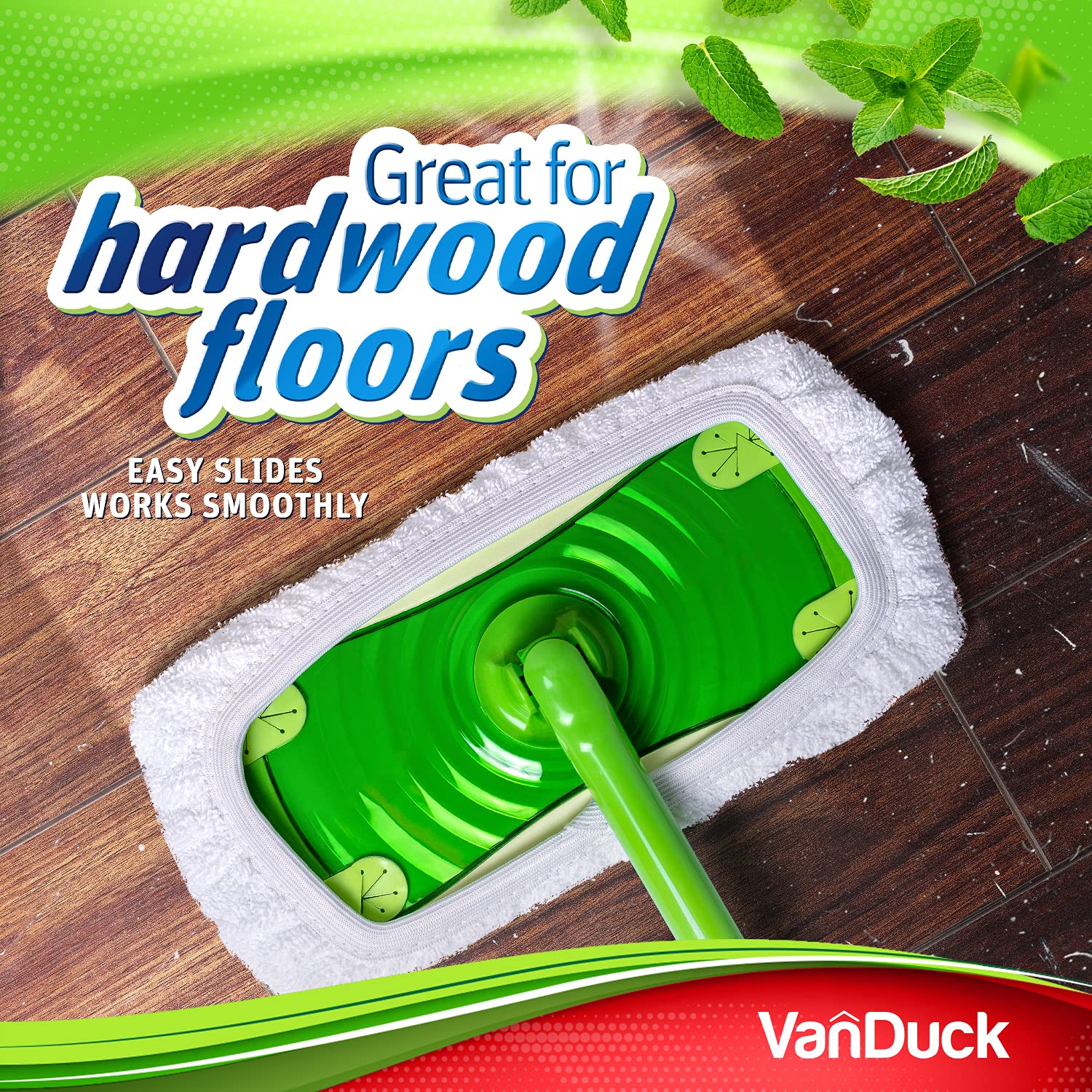 VanDuck Reusable 100% Cotton Mop Pads Compatible with Swiffer Sweeper Mops (2-Pack) Washable Mop Pads for Wet & Dry Use (Mop is Not Included)