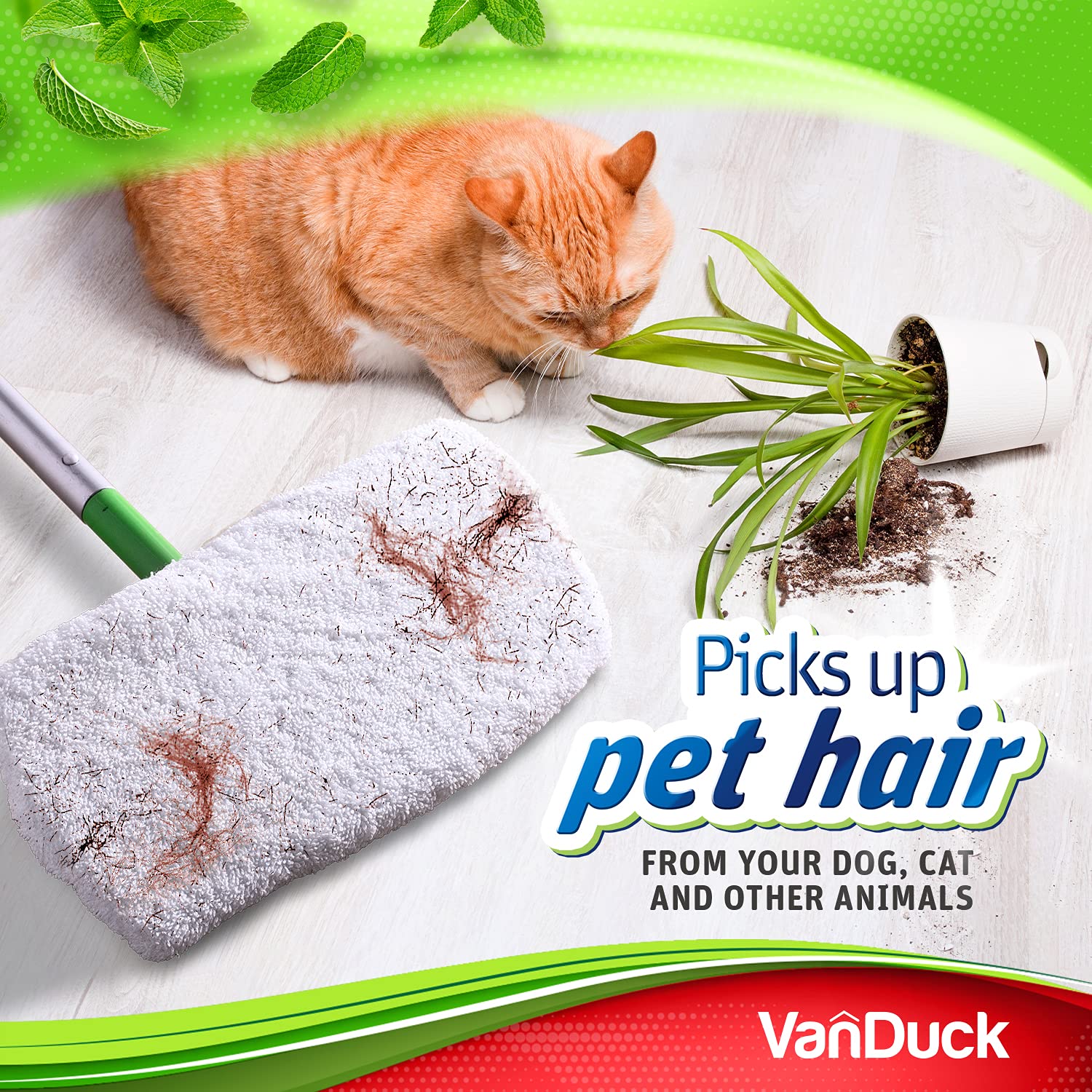VanDuck Reusable 100% Cotton Mop Pads Compatible with Swiffer Sweeper Mops (2-Pack) Washable Mop Pads for Wet & Dry Use (Mop is Not Included)