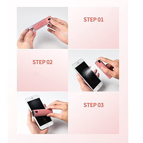 YTT Screen Cleaner, All-in-One Spray & Wipe Cleaner, with Transparent Protective Shell for All Phones, Laptop and Tablet Screens (Pink)