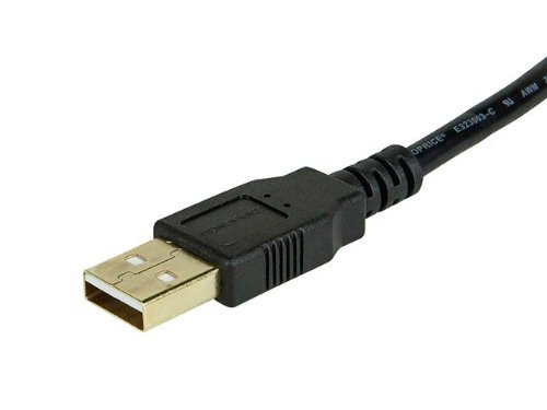 Monoprice 15-Feet USB 2.0 A Male to A Female Extension 28/24AWG Cable (Gold Plated) (105435),Black
