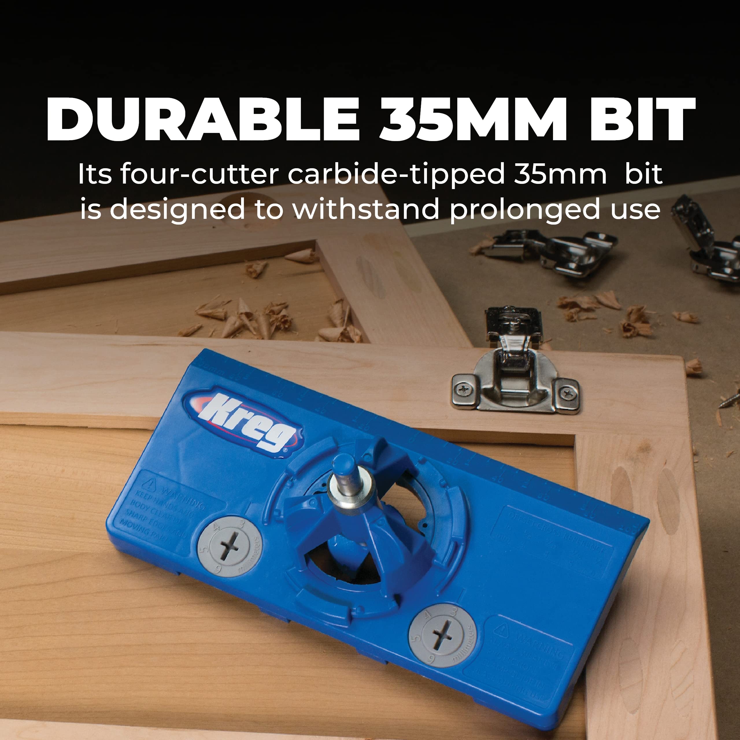 Kreg KHI-HINGE Concealed Hinge Jig - Drill Perfect Holes for Cabinet Hinges & Hardware Installation - Cabinet Door Hinge Tool - Cabinet Hardware Jig