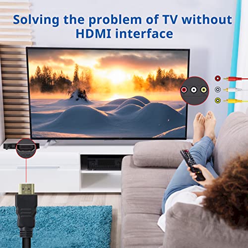 Marmoin HDMI to RCA Cable, 1080P 5ft HDMI Male to 3-RCA Video Audio AV Cable Connector Adapter One-Way Transmitter for TV HDTV DVD