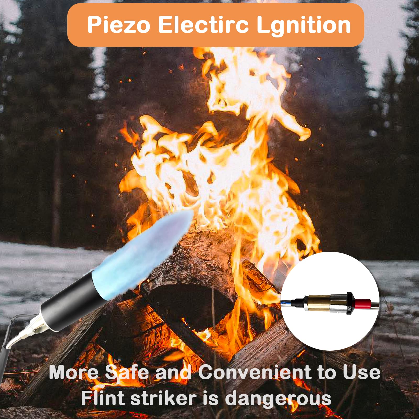 Weed Burner Torch For Propane Tank Kits,Snow Removal Flame Thrower With Push Button Igniter,Fire Starter Torch For Burning Weeds,Overgrown Paths,Melt Ice,Roofing,Asphalt