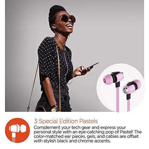 HyperGear dBm Special Edition Earphones. Noise Isolating Comfort Ear Gel Fit, in-line Microphone for Hands-Free Calls & Music. Compatible for iPhones, Androids, iPads, Tablets & Other Devices (Rose)