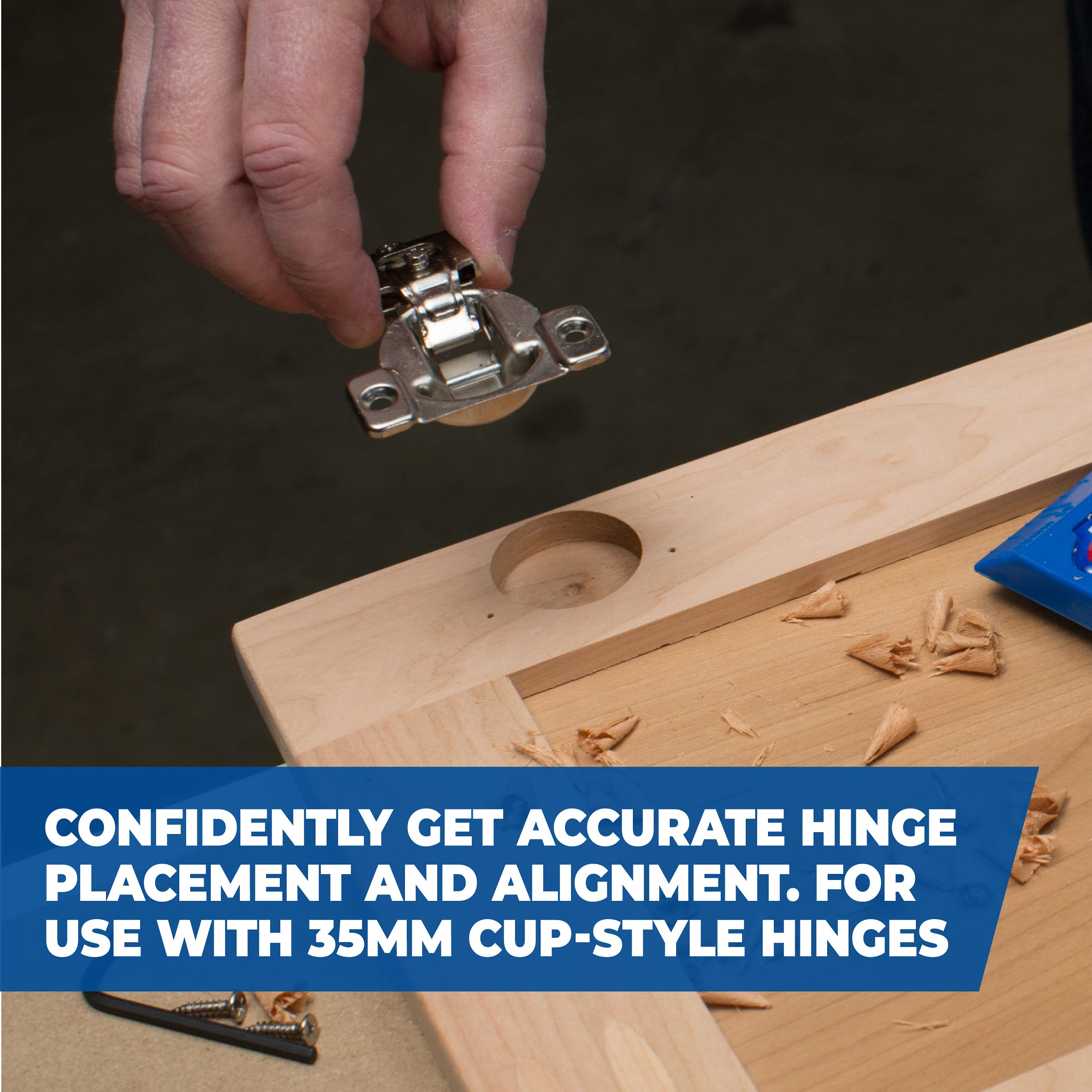 Kreg KHI-HINGE Concealed Hinge Jig - Drill Perfect Holes for Cabinet Hinges & Hardware Installation - Cabinet Door Hinge Tool - Cabinet Hardware Jig