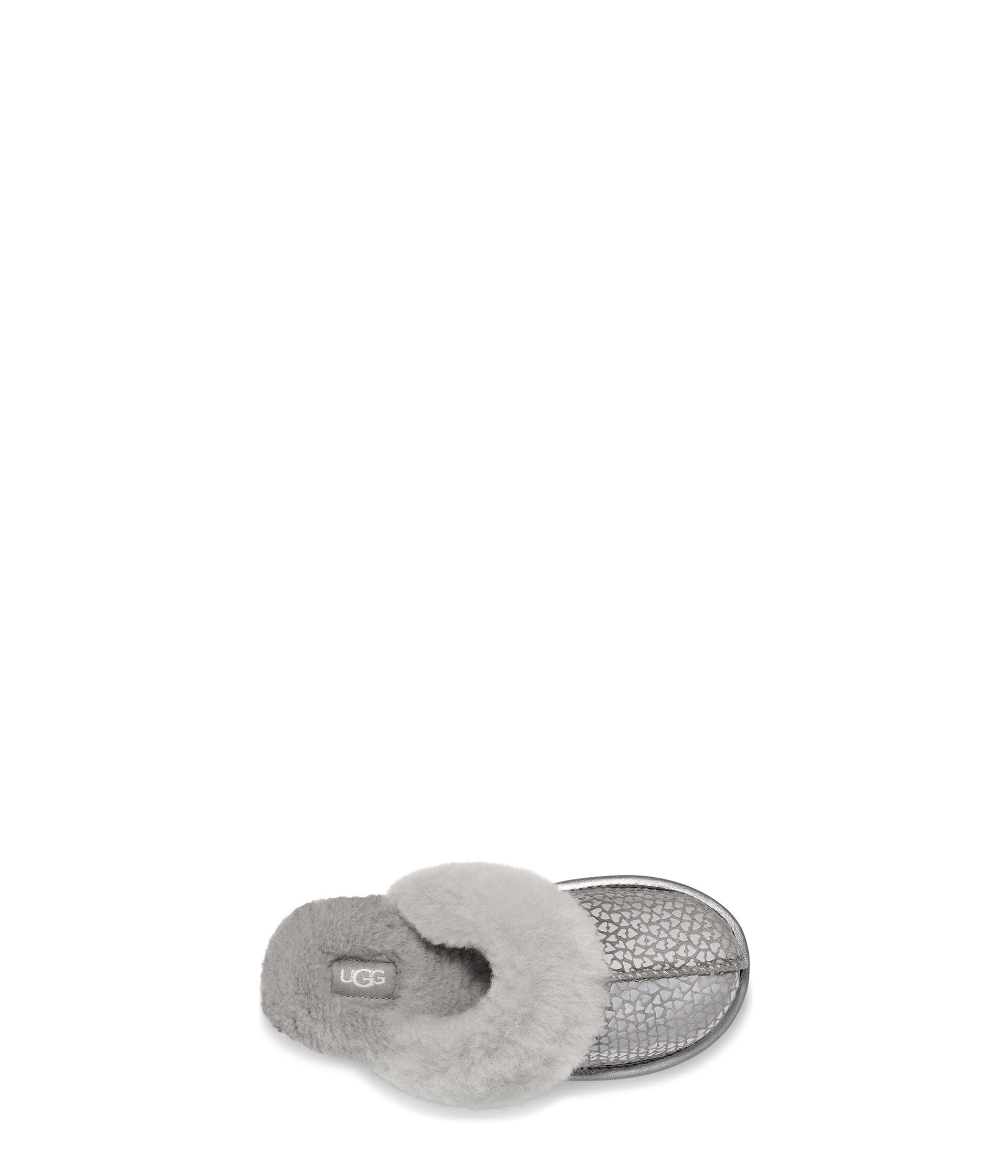 UGG Unisex-Child Cozy Ii Gel Hearts Slipper, Silver, 2 Little Kid