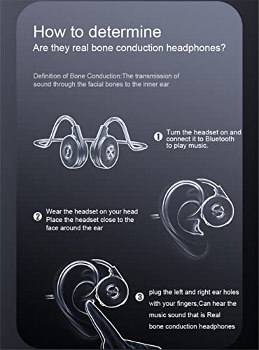 YODZ Bone Conduction Sports Gaming Headset Bluetooth 5.0 Wireless Stereo Open-Ear Headphones with Noise-Canceling Boom Microphone, for Running Hiking Home Office Conference Calls,Black
