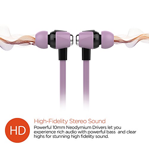 HyperGear dBm Special Edition Earphones. Noise Isolating Comfort Ear Gel Fit, in-line Microphone for Hands-Free Calls & Music. Compatible for iPhones, Androids, iPads, Tablets & Other Devices (Rose)