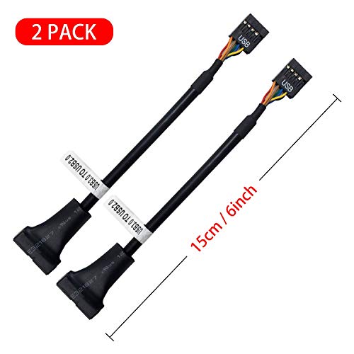 Duttek USB 3.0 Header to USB 2.0,USB 3.0 to USB 2.0 Motherboard Adapter Cable,19 Pin USB3.0 Male to 9 Pin USB2.0 Female Motherboard Cable Adapter Converter 6 inch/15cm (2-Pack)
