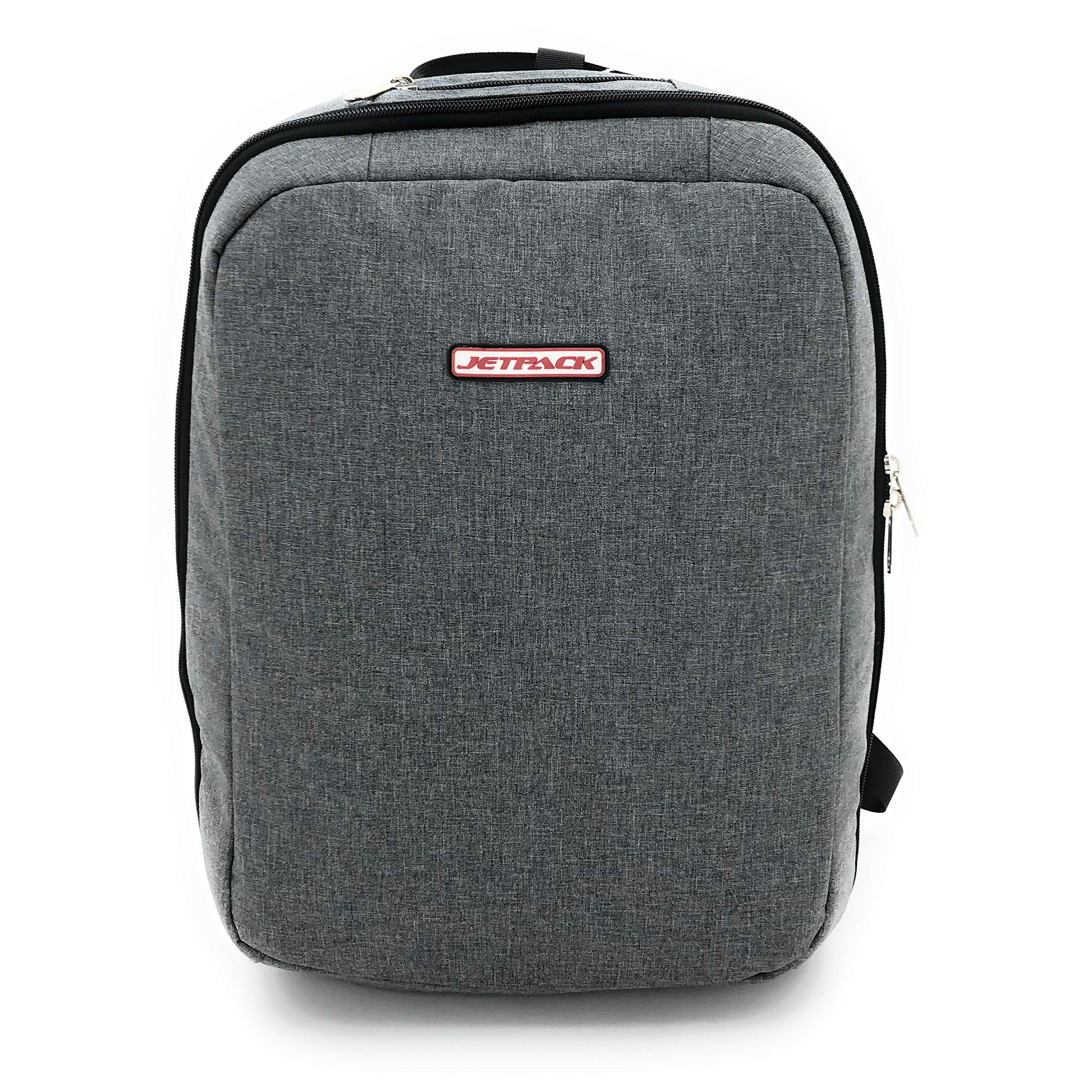 Jetpack Slim Backpack for DVS, Mobile, or Club DJ Gig Set, Bag Carry Laptop, Stand, Tablet, Headphone, Vinyl Records, USB Mobile Devices, Needle Case, Cables, Microphone & More. TSA Compliant (Gray)