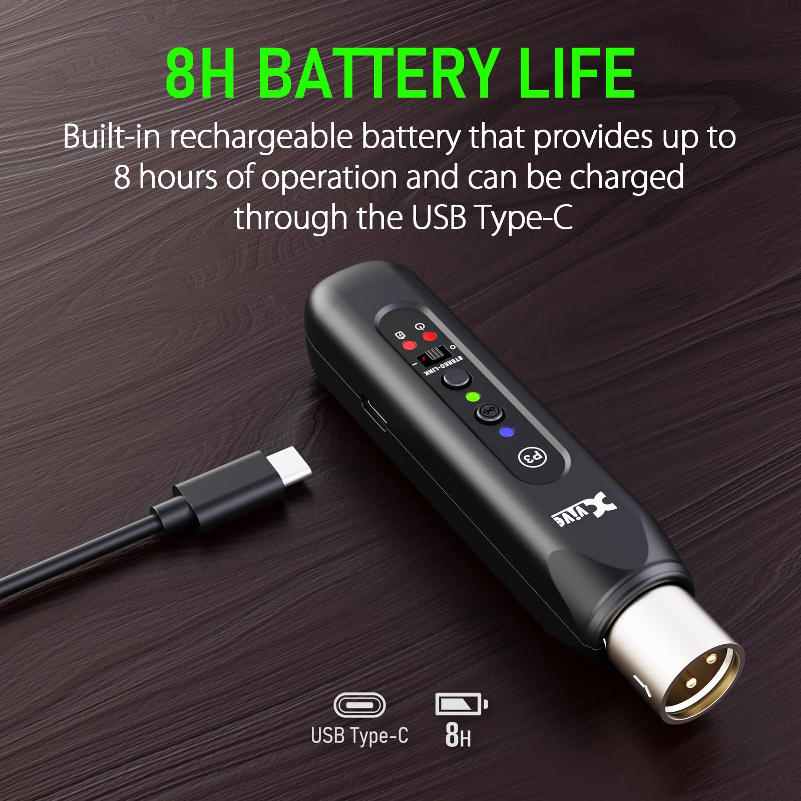 Xvive P3D Wireless XLR Bluetooth Receiver Bluetooth for Mixer, Active PA Systems,DJ Systems (P3D Stereo XLR)