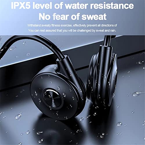 YODZ Bone Conduction Sports Gaming Headset Bluetooth 5.0 Wireless Stereo Open-Ear Headphones with Noise-Canceling Boom Microphone, for Running Hiking Home Office Conference Calls,Black