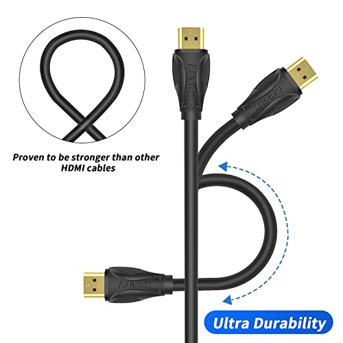 4K HDMI Cable 25ft, High Speed Hdmi Cables (HDMI2.0,18Gbps, 1080P)- Ethernet Audio Return Video 4K HDMI Cable, Ultra High Speed Gold Plated Connectors, Compatible with Playstation Arc PS3 PS4 PC HDTV