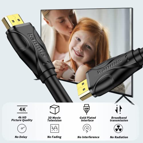 4K HDMI Cable 25ft, High Speed Hdmi Cables (HDMI2.0,18Gbps, 1080P)- Ethernet Audio Return Video 4K HDMI Cable, Ultra High Speed Gold Plated Connectors, Compatible with Playstation Arc PS3 PS4 PC HDTV