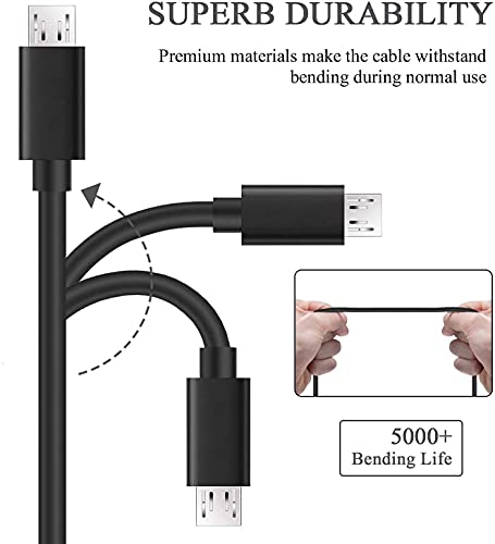 Charging Cable for Samsung Galaxy S7, 2Pack 6Ft 10Ft Long Charger Cable, Android Phone Fast Charger Cord for Samsung Galaxy S7 S6 Edge,Note 5 4,LG G4,Moto,Sony,PS4,Windows,MP3,Camera,Black