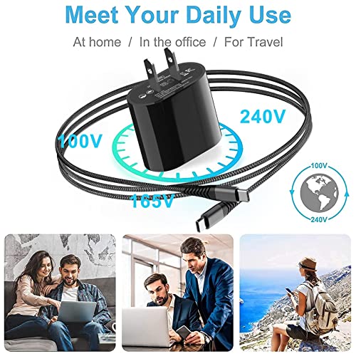 20W USB C Fast Charger for 2022/2021/2020/2018 iPad Pro 12.9 Gen 5/4/3, iPad Pro 11 in Gen 3/2/1, iPad Air 5th/4th Generation, iPad 10th Generation, iPad Mini 6th, 6.6ft USB C to USB C Charging Cord