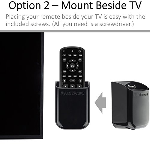 TotalMount Universal Remote Control Holders (2 Pack) β Attach to Wall or Back of TV β Compatible with All TV Remotes (Premium Black, Medium)
