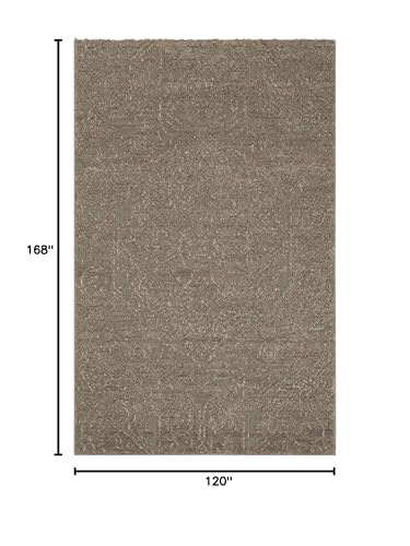 Mohawk Home Francesca Ornamental Medallion Gray 10' x 14' Shag Area Rug Perfect for Living Room, Dining Room, Office
