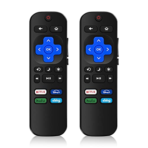 2 PCS Universal Replaced Remote Control for Roku TV,Compatible with TCL Roku/Philips Roku/Insignia Roku/Hisense Roku/Onn Roku/LG Roku/Sharp Roku/Element Roku/Westinghouse Roku Series Smart TVs