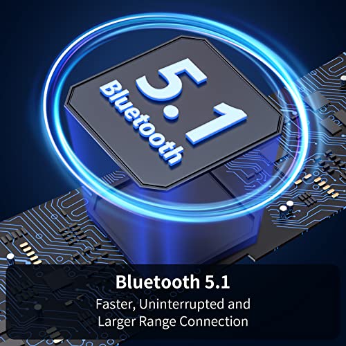 Neckband Bluetooth Headphones, Retractable Earbuds Wireless Headset Sports Noise Cancelling Stereo Earphones with Microphone Compatible with iPhone, Android, Samsung, iPad, PC