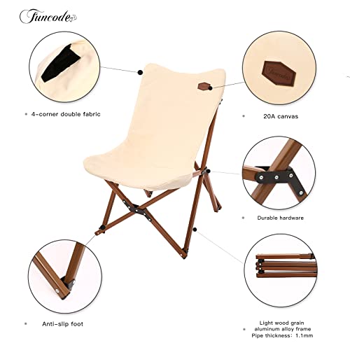 Funcode Portable Folding Camping Chair with Carry Bag for Camping,Beach,Picnic,Garden,Patio(Beige01).