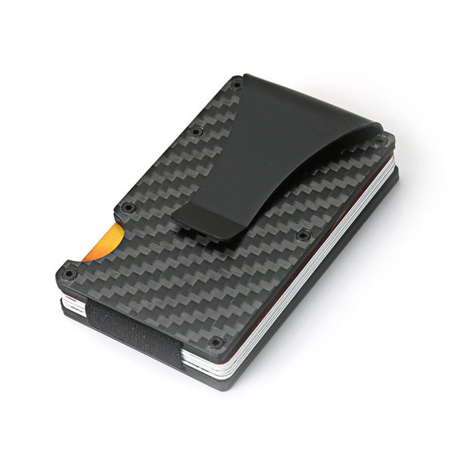 HARONAR Metal Money Clip Wallet, Carbon Fiber Wallet, RFID Blocking Metal Card Holder for Men Slim Aluminum Holder Pocket Cash Credit Card Holder