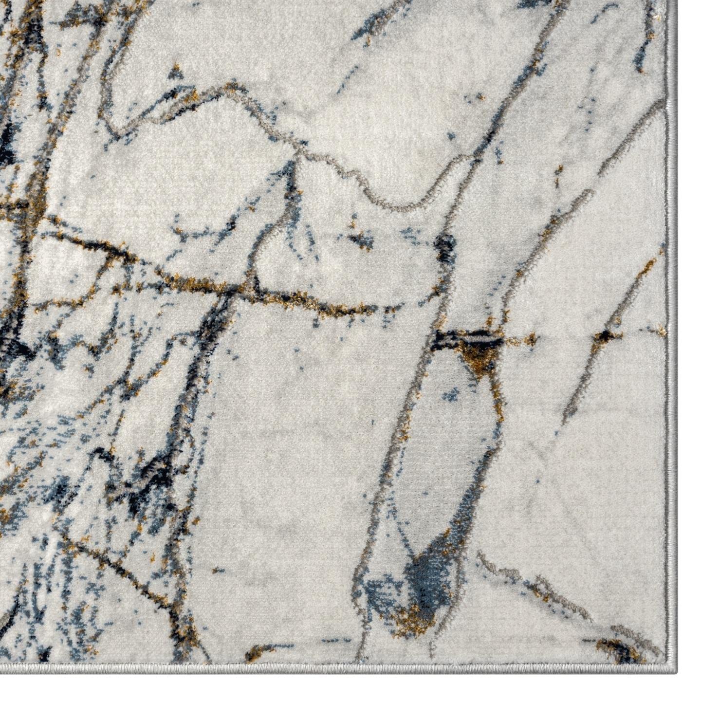 LUXE WEAVERS Marble Effect Abstract Blue 6x9 Area Rug