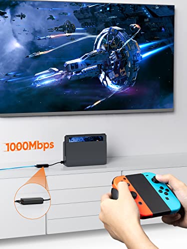 USB to Ethernet Adapter, CableCreation USB 3.0 to 10/100/1000 Gigabit Wired LAN Network Adapter Compatible with Nintendo Switch, Windows, MacBook, macOS, Mac Pro Mini, Surface Pro, Laptop, PC and More