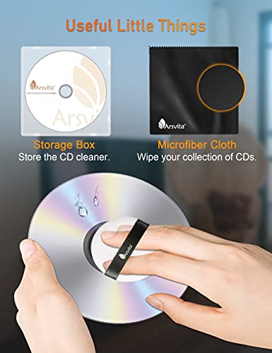 Arsvita Laser Lens Cleaner Disc Cleaning Set for CD/VCD/DVD Player, Not Compatible for Bose Player, Safe and Effective, ARCD-04