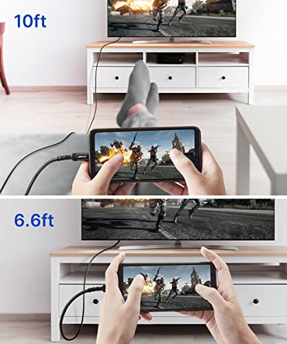 JSAUX USB C to HDMI Cable 10 FT【4K@60Hz】 USB 3.1 Type-C to HDMI 2.0 Cable for Home Office, (Thunderbolt 3/4 Compatible) with Galaxy S8 to S22, MacBook Pro/Air, iPad Pro, iMac, Mac Mini -Black