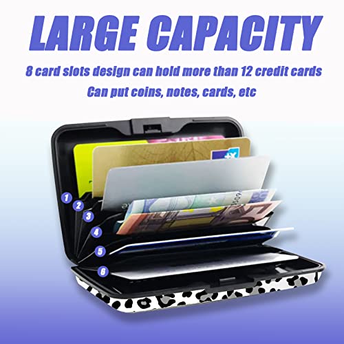 Handlein Credit Card Holder, Mini RFID aluminum wallet credit card holder, Mini Womem or Men Credit Card Wallet. (Snow Leopard)