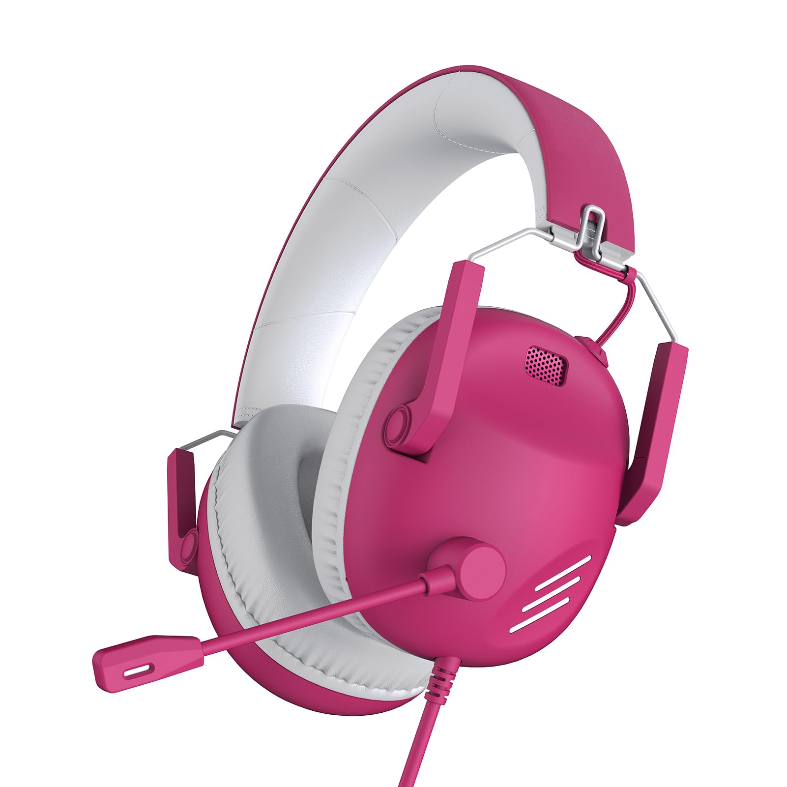 KAPEYDESI CM7007 Gaming Headset for Xbox Series X|S, Xbox, PS5, PS4, PC, Switch, Gaming Headphones with Noise Canceling Microphone, Folding Design, 50MM Dynamic Drivers, 3.5MM Audio Jack, Magenta