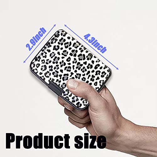Handlein Credit Card Holder, Mini RFID aluminum wallet credit card holder, Mini Womem or Men Credit Card Wallet. (Snow Leopard)