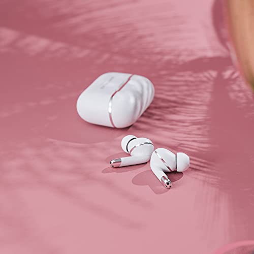 Happy Plugs Air 1 ANC β Premium Quality True Wireless Bluetooth Earbuds β Charging Case & Built-in Microphones β Excellent Active Noise Cancelling β 38 Hours Battery Life - White