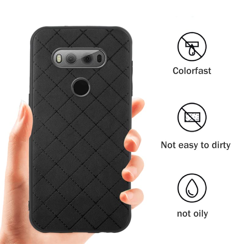 ELISORLI Compatible with LG V20 Case Rugged Thin Slim Cell Accessories Anti-Slip Fit Rubber TPU Mobile Phone Protection Silicone Soft Shockproof Grip Cover for LGV20 LG20 V 20 ThinQ Women Men Black