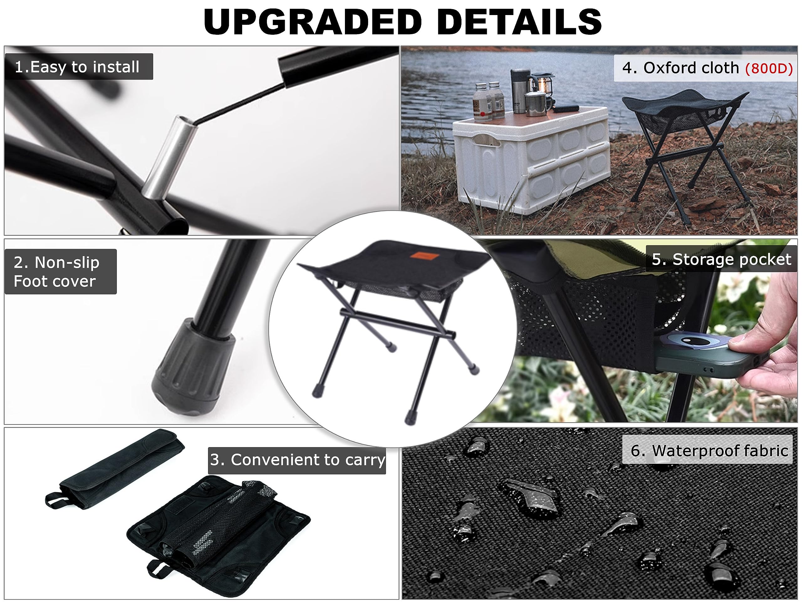 AnYoker Beach Chair, 4 Adjust Position Compact Backpacking Chair, Portable Folding Chair, Camping Chair with Side Pocket, Headrest,Cup Holder,Shoulder Strap, Lightweight Hiking SDTJY(Mouse)
