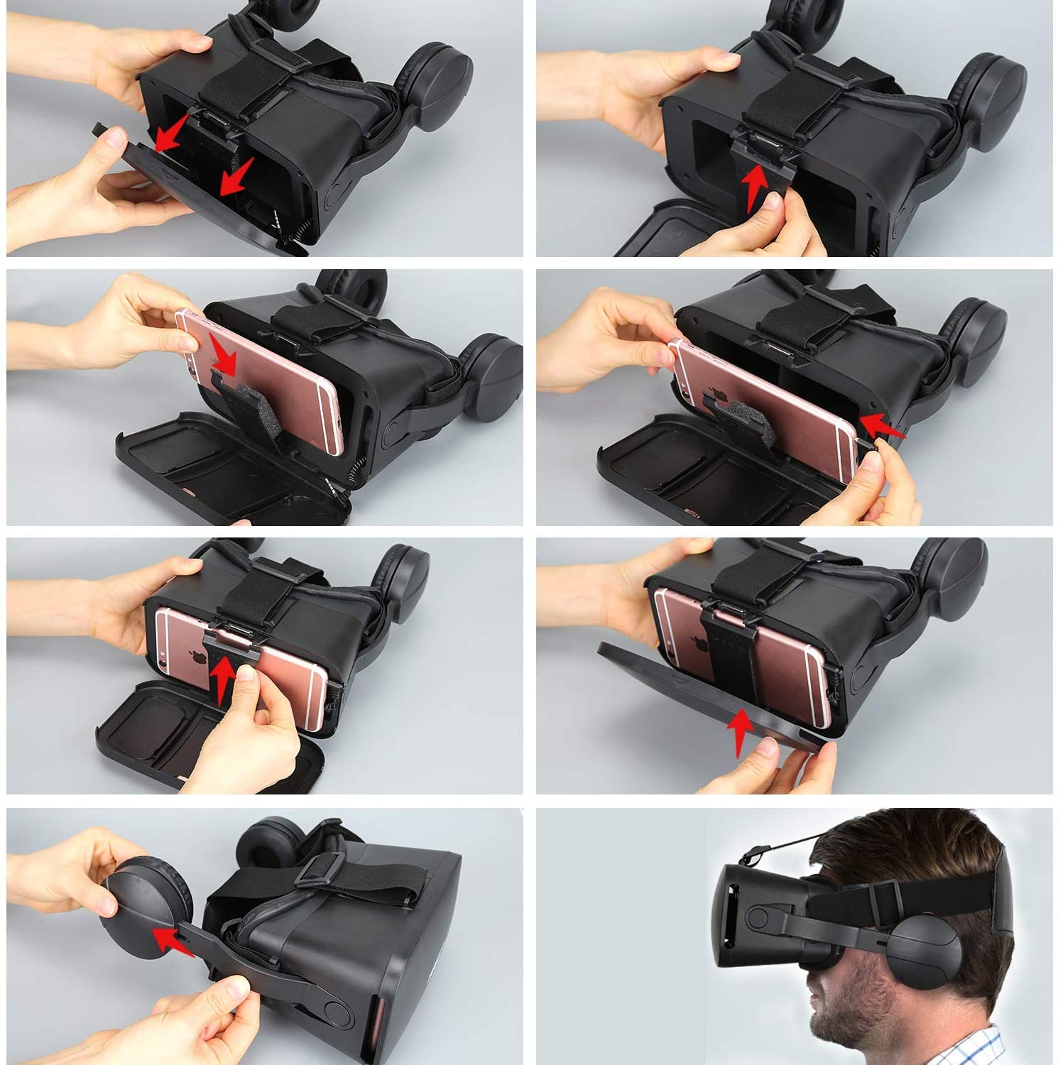VR Headsets, Virtual Reality Headsets, Vr Headsets Compatible with iPhone & Android Phone(4.7"-6.53"),New Goggles Comfortable Adjustable with Case -Gift for Kids and Adults