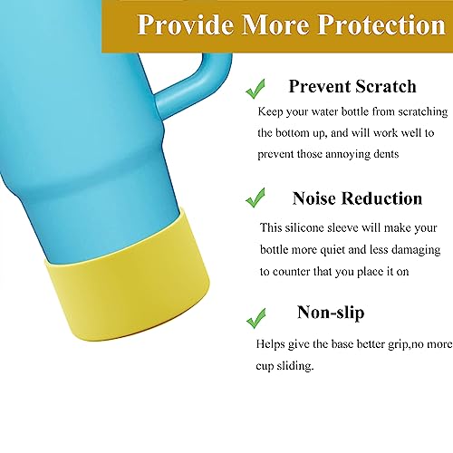 GBYAN 3 Pcs Protective Silicone Boot for Stanley Quencher Adventure 40oz Tumbler & IceFlow 20oz 30oz, Fit for Hydro Flask 12-24 oz, Water Bottle Sleeve Cover Water Cup Bottom Protector