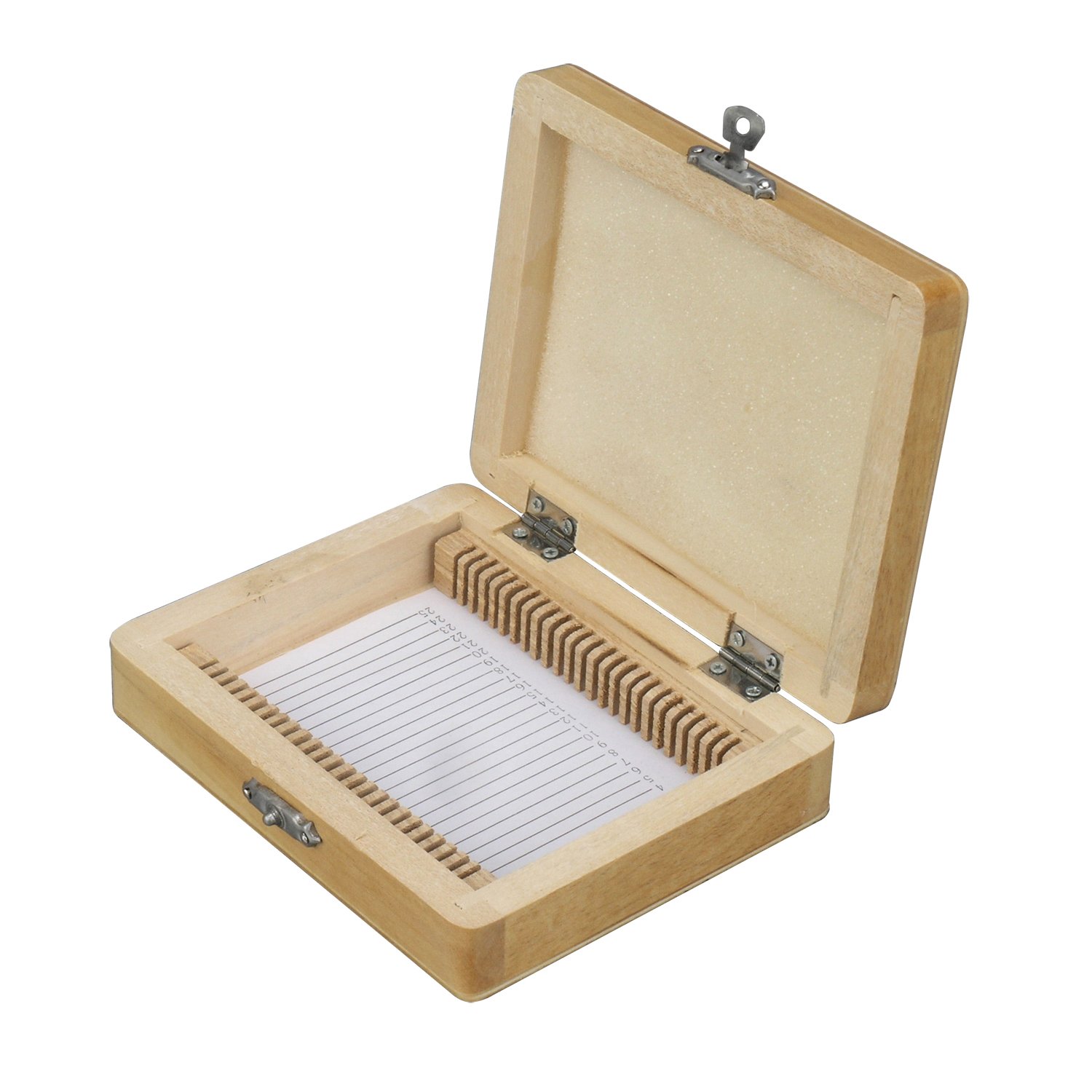 AmScope Wood Microscope Slide Storage Box, Holds up to 25 Blank, Prepared Slides
