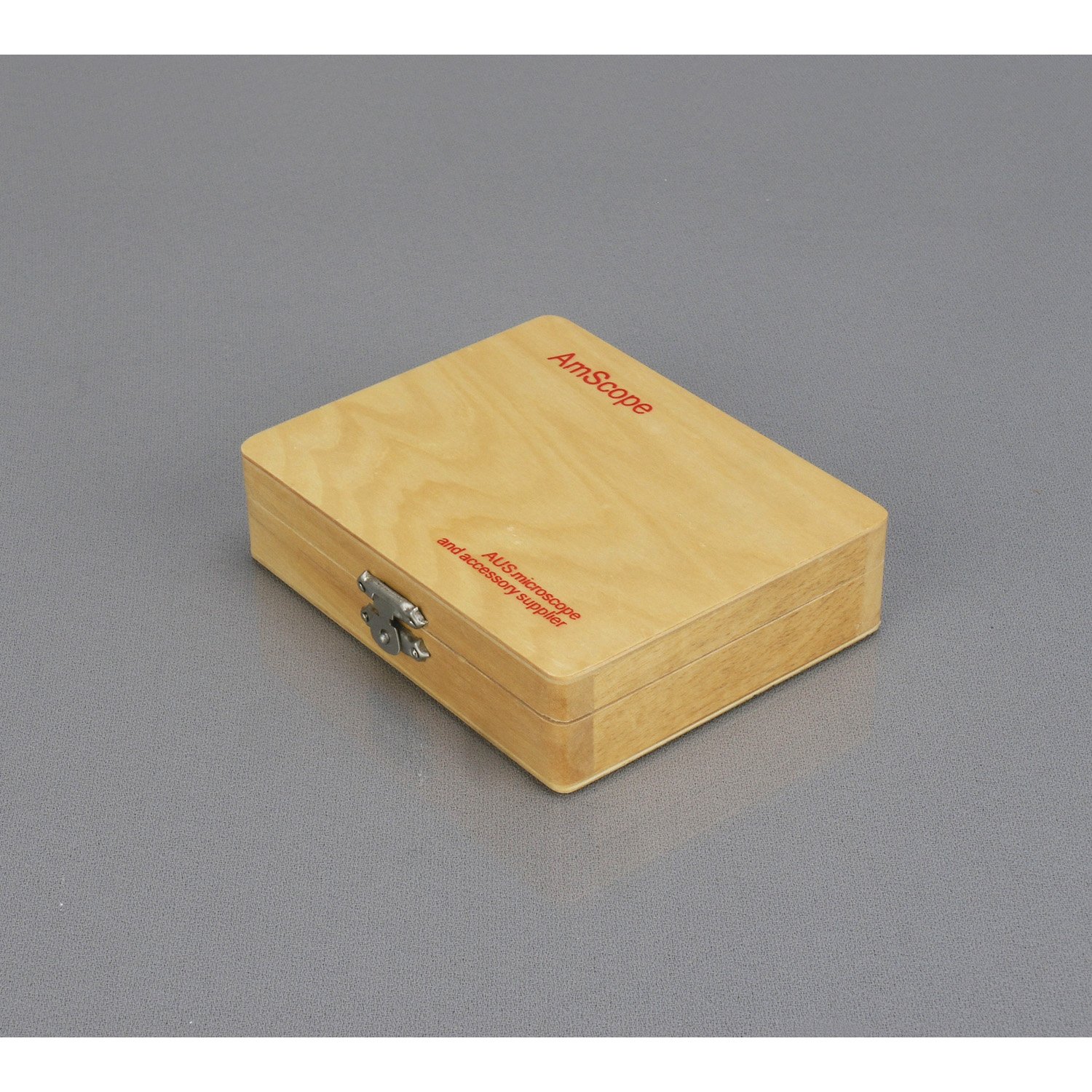 AmScope Wood Microscope Slide Storage Box, Holds up to 25 Blank, Prepared Slides