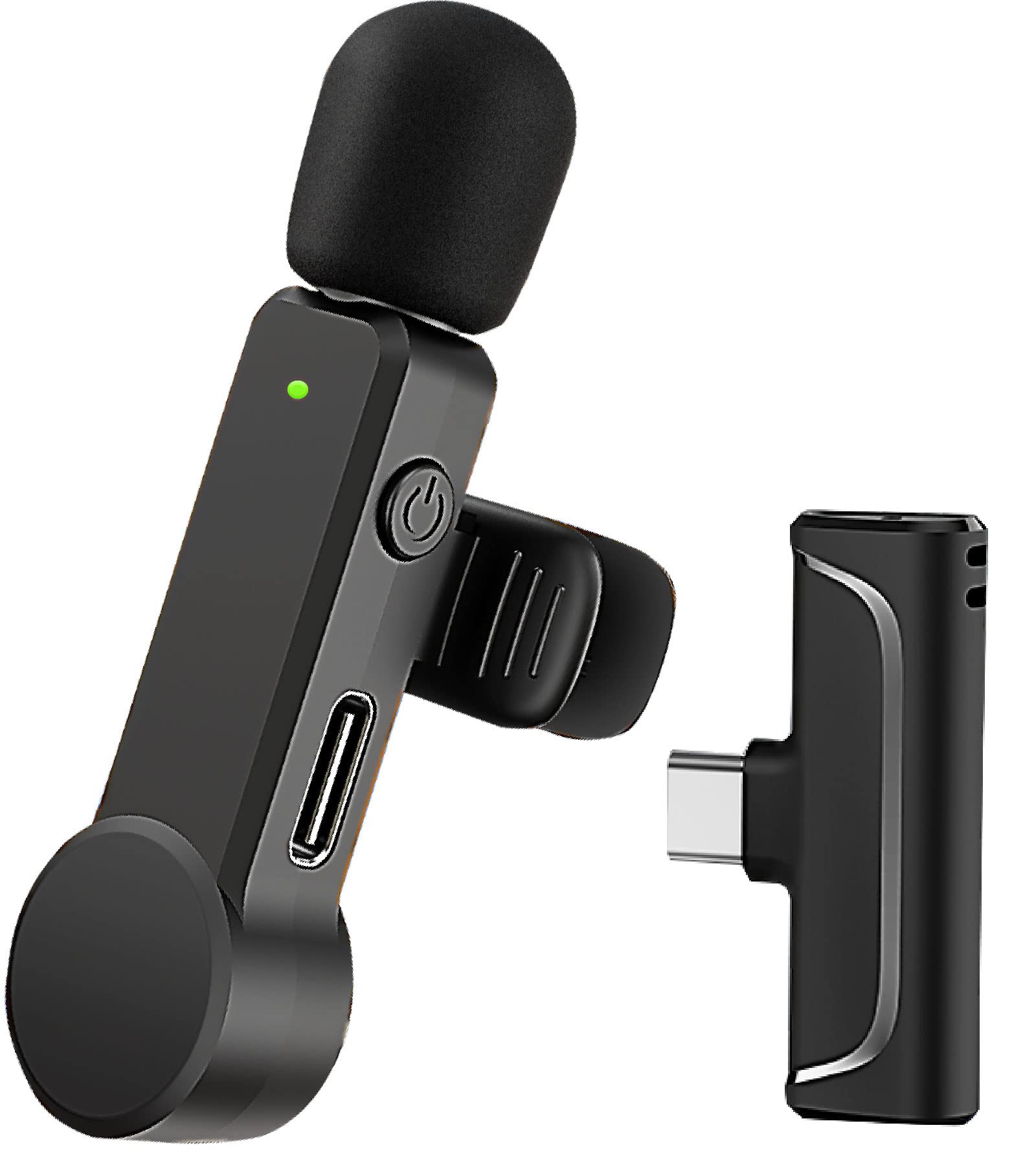 EZColoris Wireless Microphone for Android Phone USB C Mic 10H Battery Lapel Wireless Lavalier Microphone Noise Canceling Mic Video Recording Stream Interview